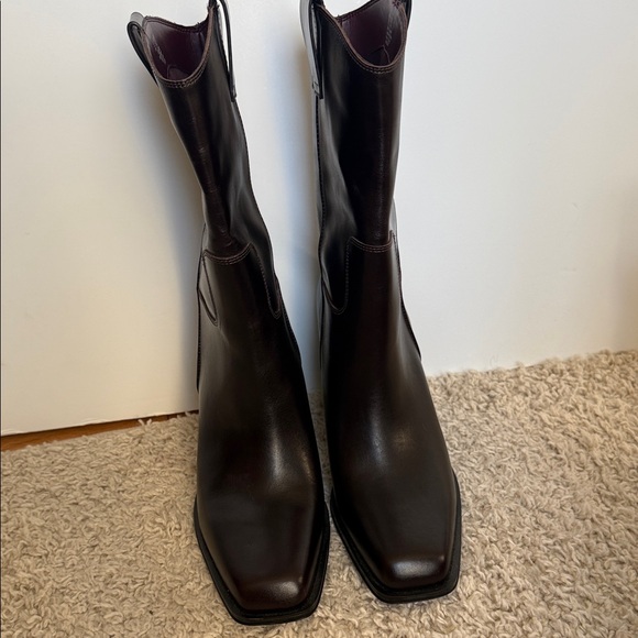 Franco Sarto | Shoes | Franco Sarto Dark Brown Leather Western Boots ...